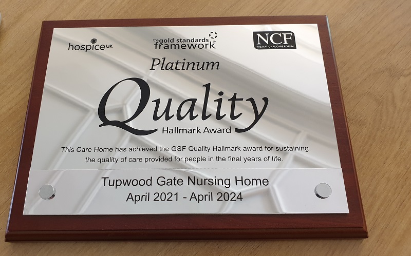 Tupwood Gate Nursing Home achieves Gold Standards Framework Platinum ...